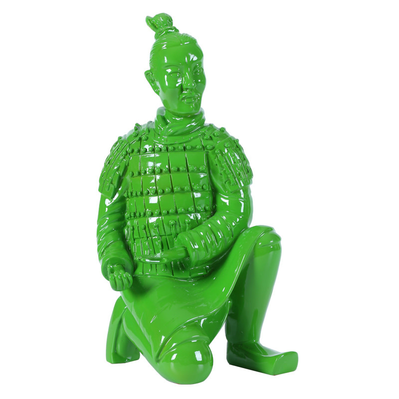 Terracotta Beeld Knielende Boogschutter Groen B17xD15xH32cm - Totale ...