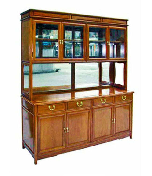 Chinese Buffet Sideboard Rosewood with Spotlights and Mirrorback Ming ...
