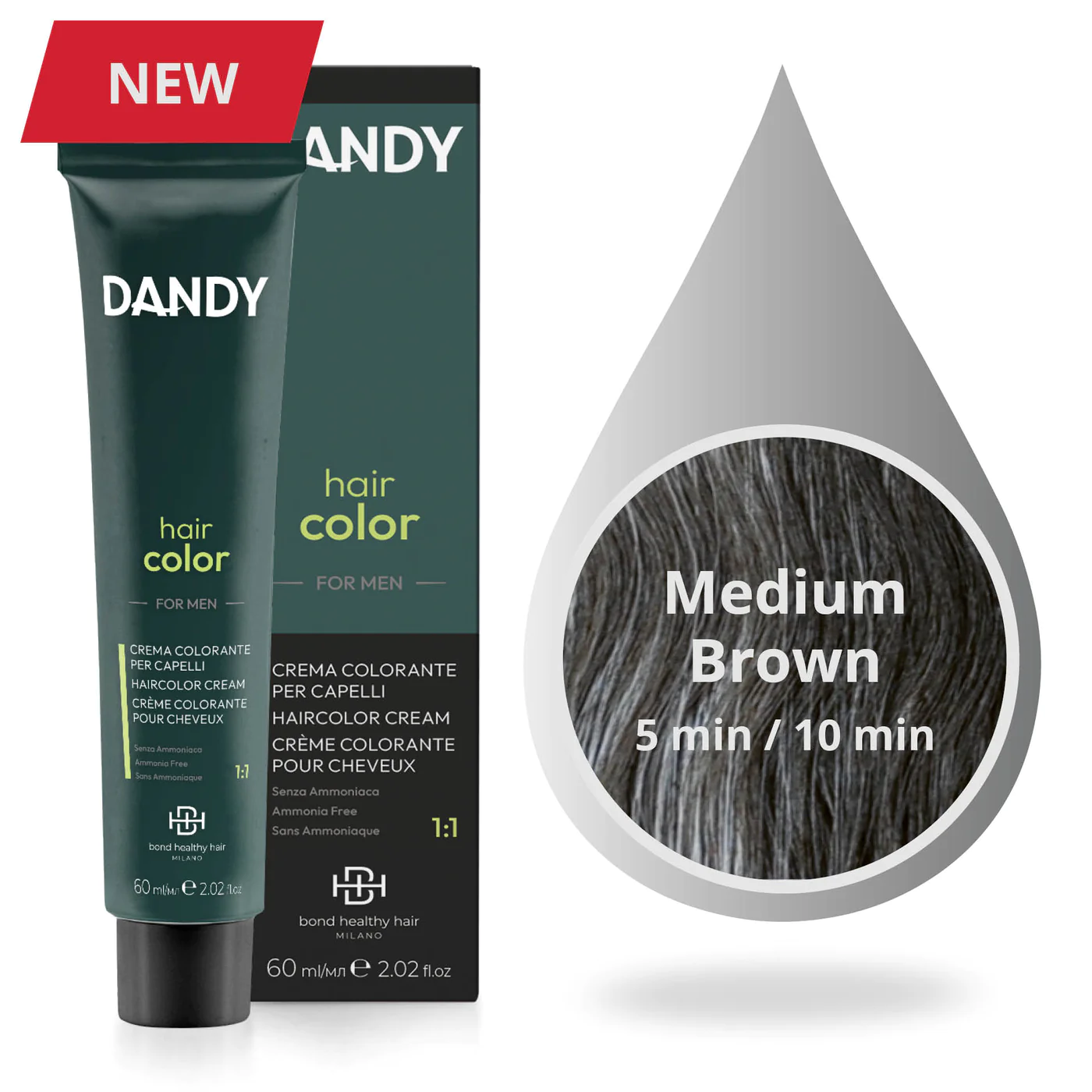 DANDY - HAIR COLOR 4 (MIDDEN BRUIN) - 60ml nu bestellen? - KappersshopPro