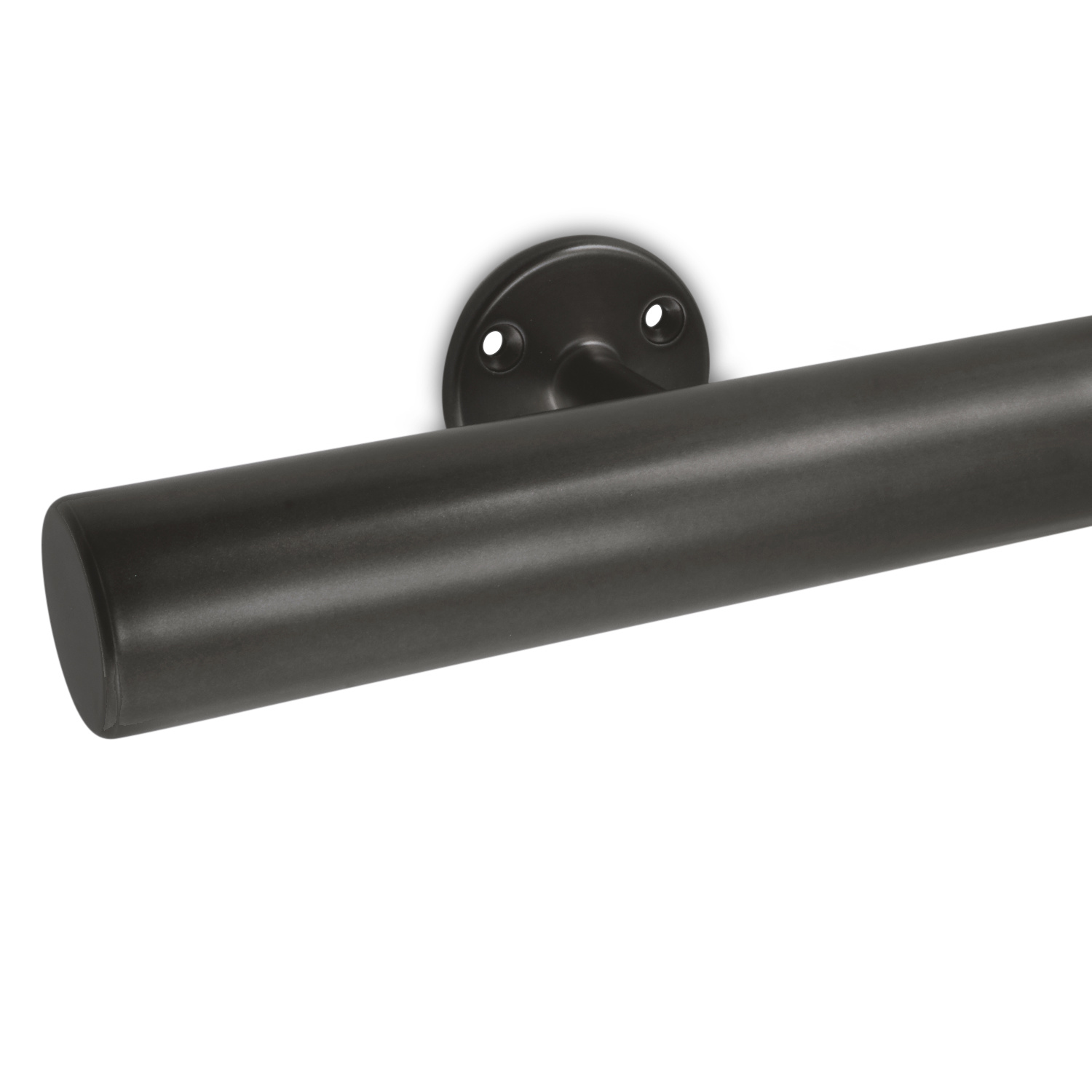 Handlauf Gunmetal Optik - rund - mit Haltern Typ 4 - auf Maß gefertigt ...