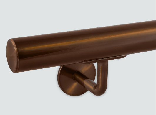 Handlauf rund in Bronze-Optik - maßgefertigt - bei Handlaufexperte.de!