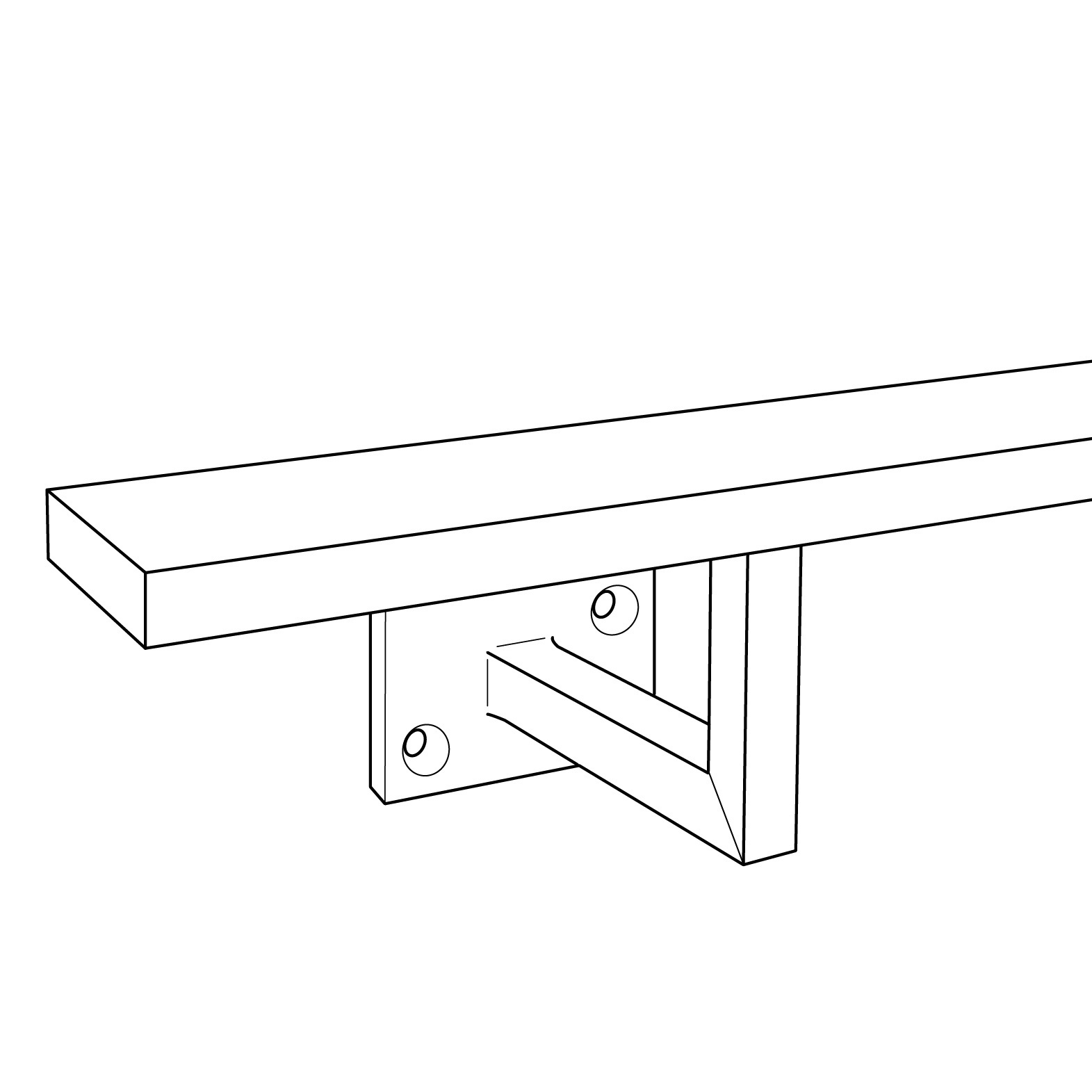 Handlauf RAL-Farbe nach Wunsch - eckig (40x10 mm) - mit Haltern Typ 10