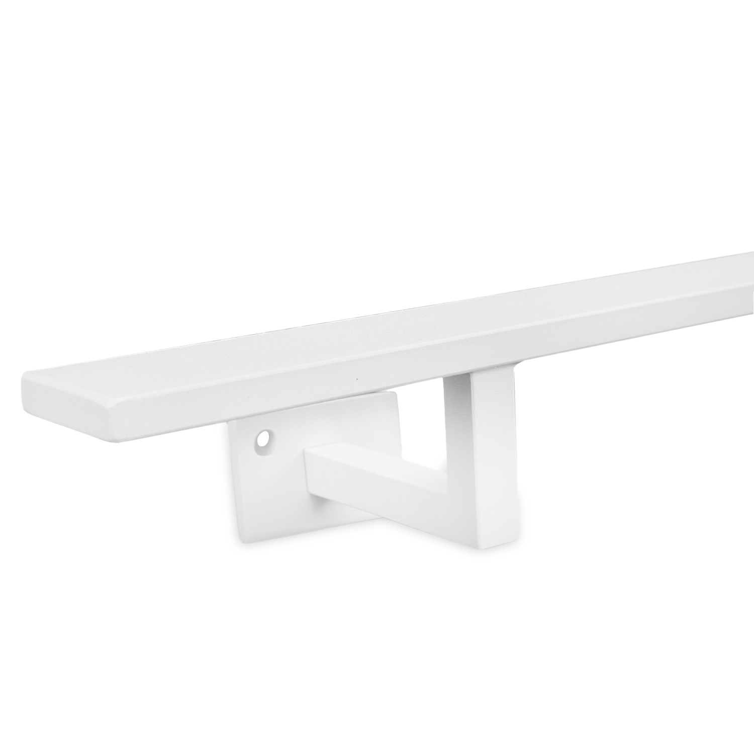 Handlauf weiß - eckig (40x10 mm) - mit Haltern Typ 10 - Maßgefertigt! - Handlauf Experte