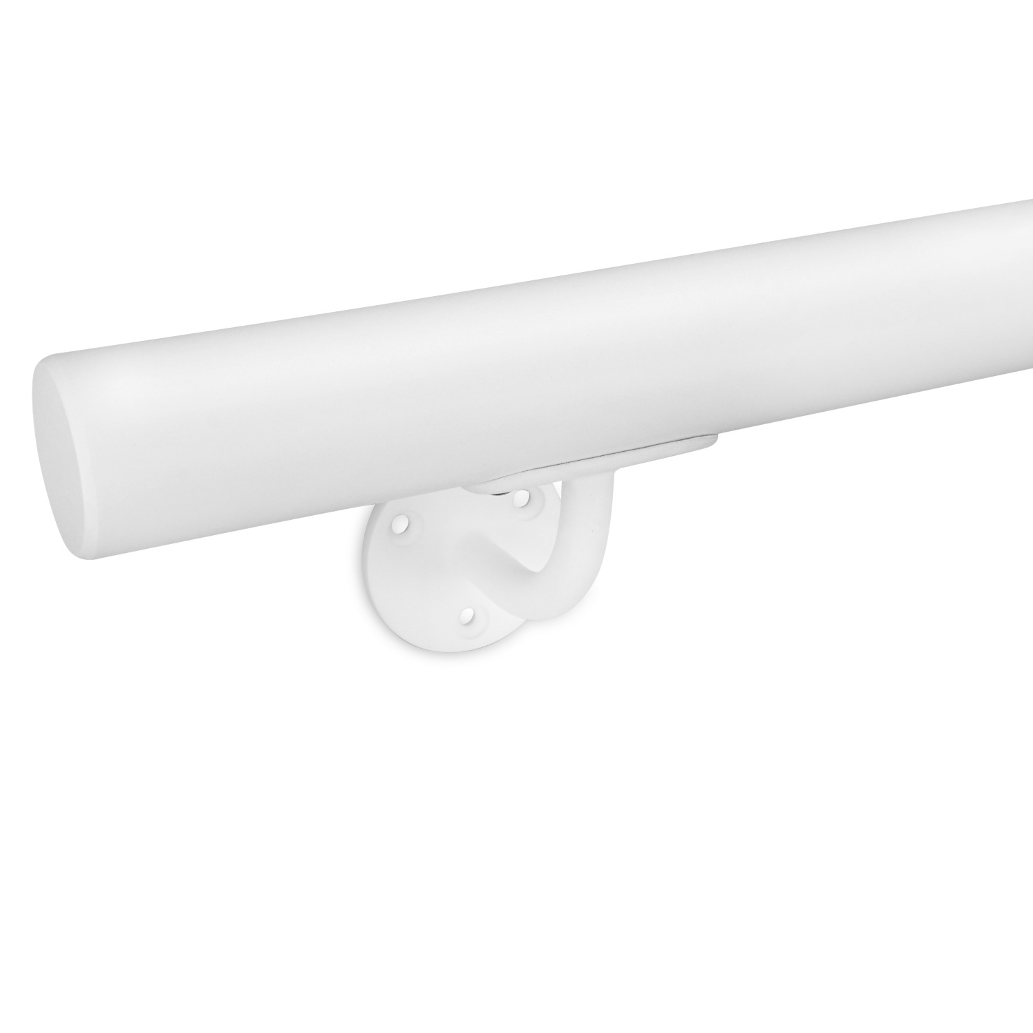 Handlauf weiß - rund - mit Haltern Typ 2 - für außen - Maßgefertigt ...