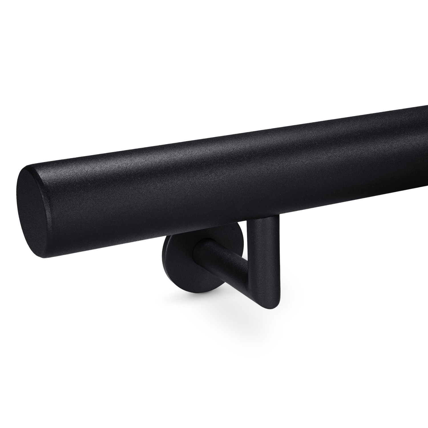 Handlauf schwarz - rund - mit Haltern Typ 3 Luxus - Maßgefertigt!