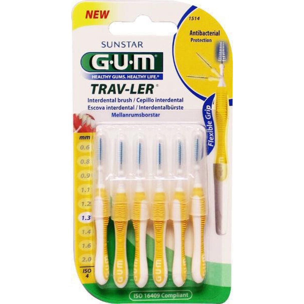 GUM Trav-ler Ragers 1.3mm Geel | 6 stuks