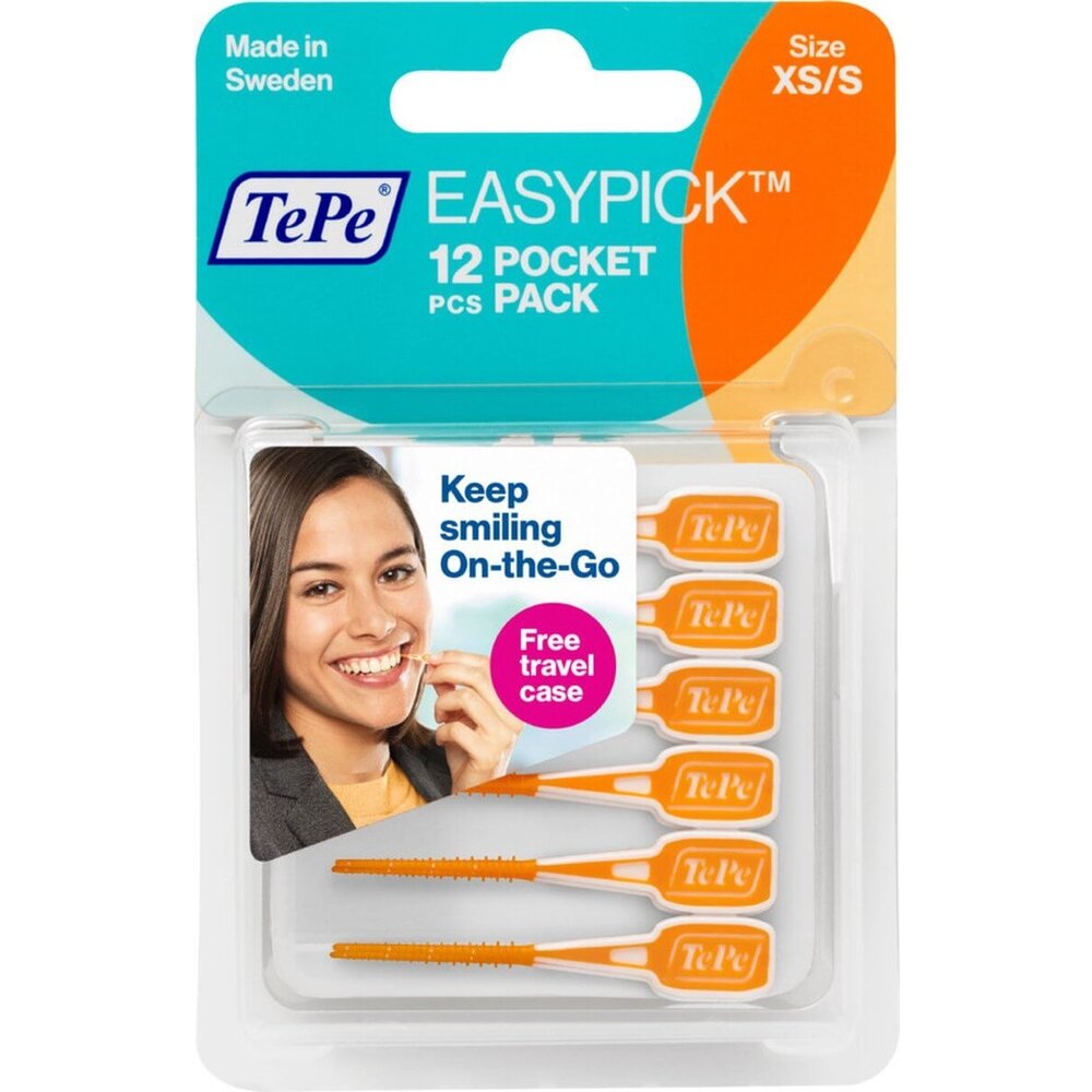 TePe EasyPick XS/S Pocket Pack Oranje | 12 stuks