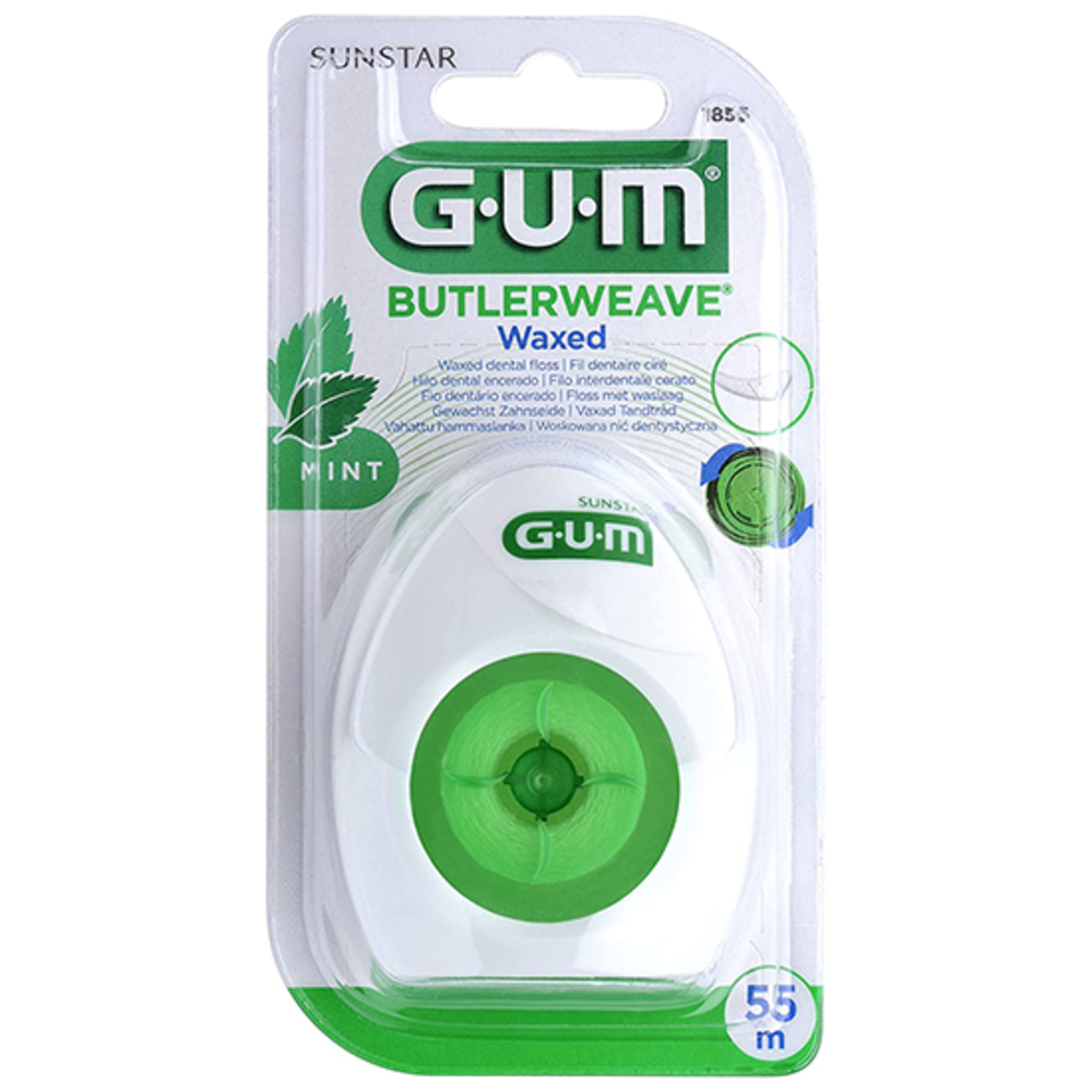 GUM Butlerweave waxed tandzijde mint | 55 meter