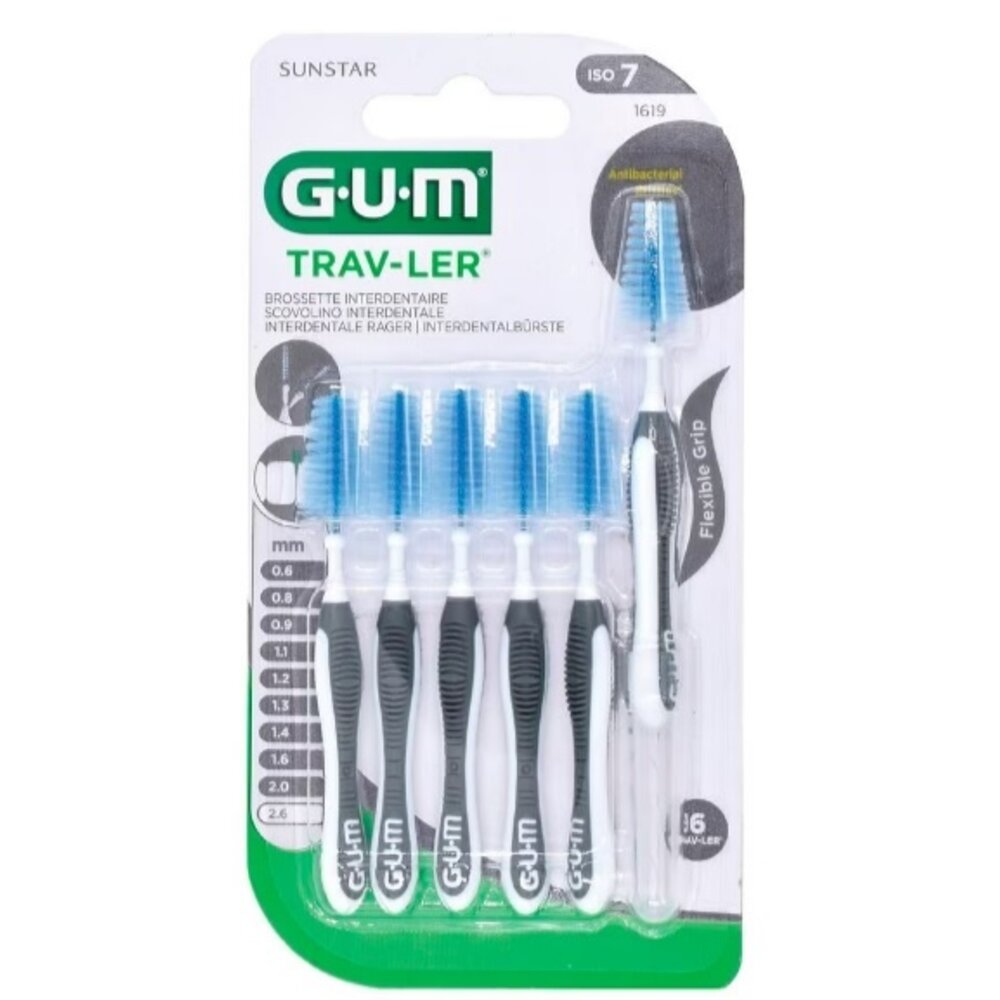 GUM Trav-ler Ragers 2.6mm Zwart | 6 stuks