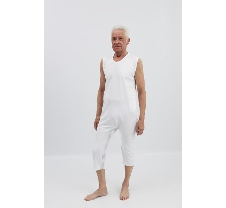 Witte body met rits op de rug en tussen de benen - ThuiszorgWebshop.nl