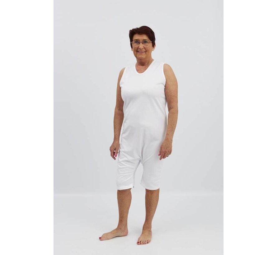 Witte body met rits op de rug en tussen de benen - ThuiszorgWebshop.nl