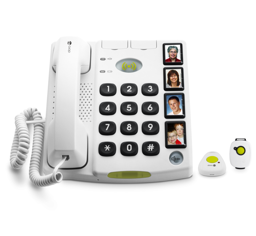 Seniorentelefoon met gekoppeld nek- en polsalarm kopen | Gratis verzen ...