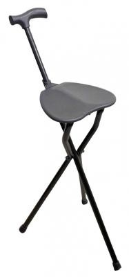 Driepikkel met zitje, zwart. - ThuiszorgWebshop.nl