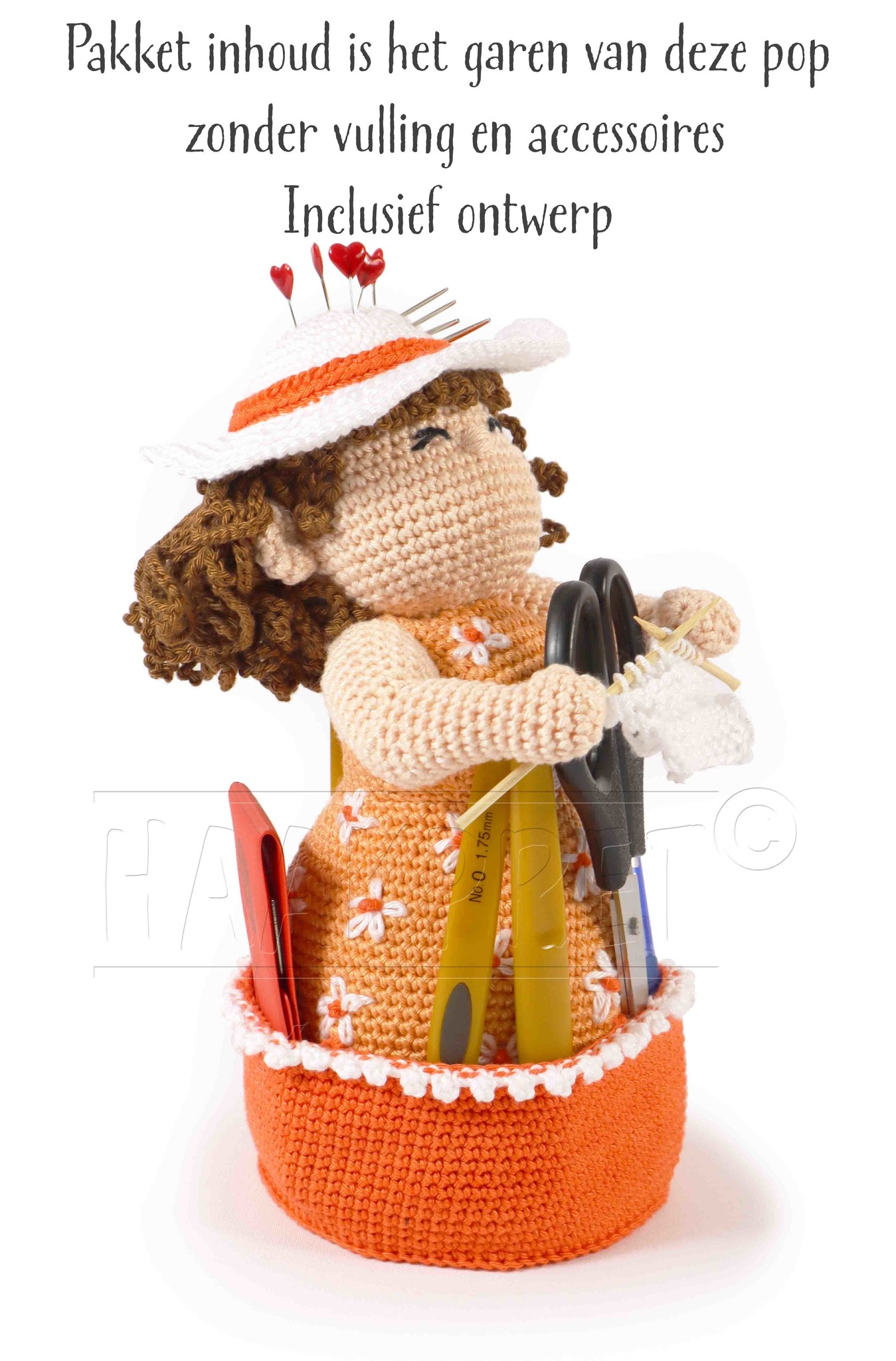 Garenpakket Crea Bea zomer oranje inclusief ontwerp - Haakpret