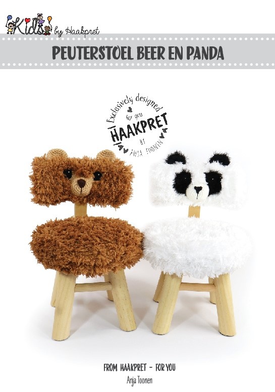 Pakket peuterstoel Panda - inclusief ontwerp - Haakpret