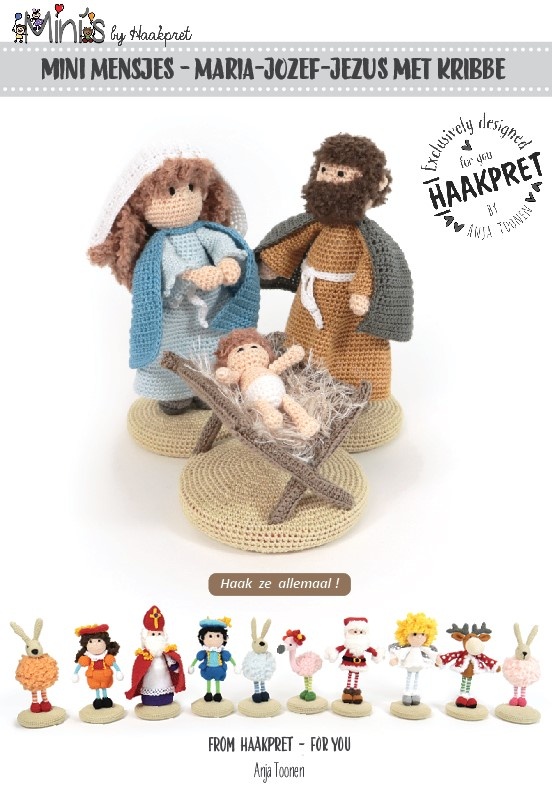 Mini mensjes Maria Jozef Jezus en de kribbe - A5 werkbeschrijving - A ...