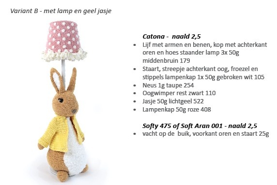 Beesie lamp konijn - A5 werkbeschrijving - Anja Toonen - Haakpret