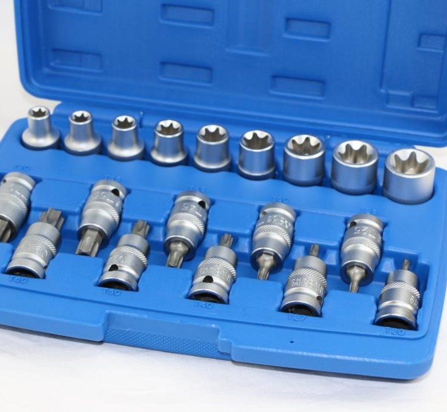 19 Part 1/2 "Internal and External Torx Socket Set - ToolMania