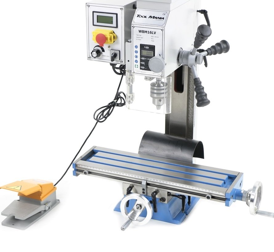 TM BF 16 Freesmachine Grote Tafel V2 met Voetaansturing - ToolMania