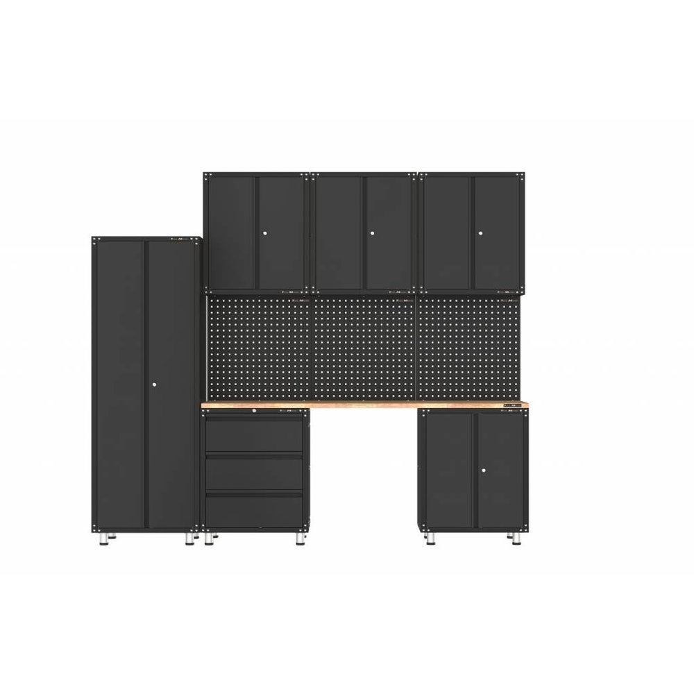 TM Premium black workshop equipment with workbench and tool cabinets 10 ...