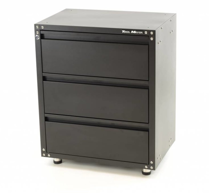 TM Modular tool cabinet with 3 drawers BLACK - ToolMania