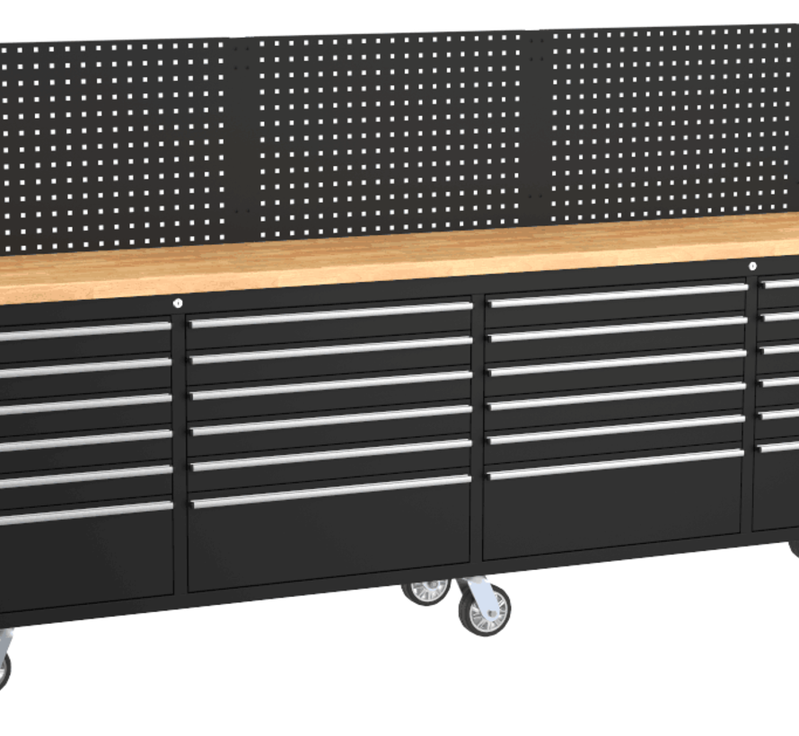 TM TM 258 cm Profi Tool trolley / Workbench with Wooden Blade - BLACK ...