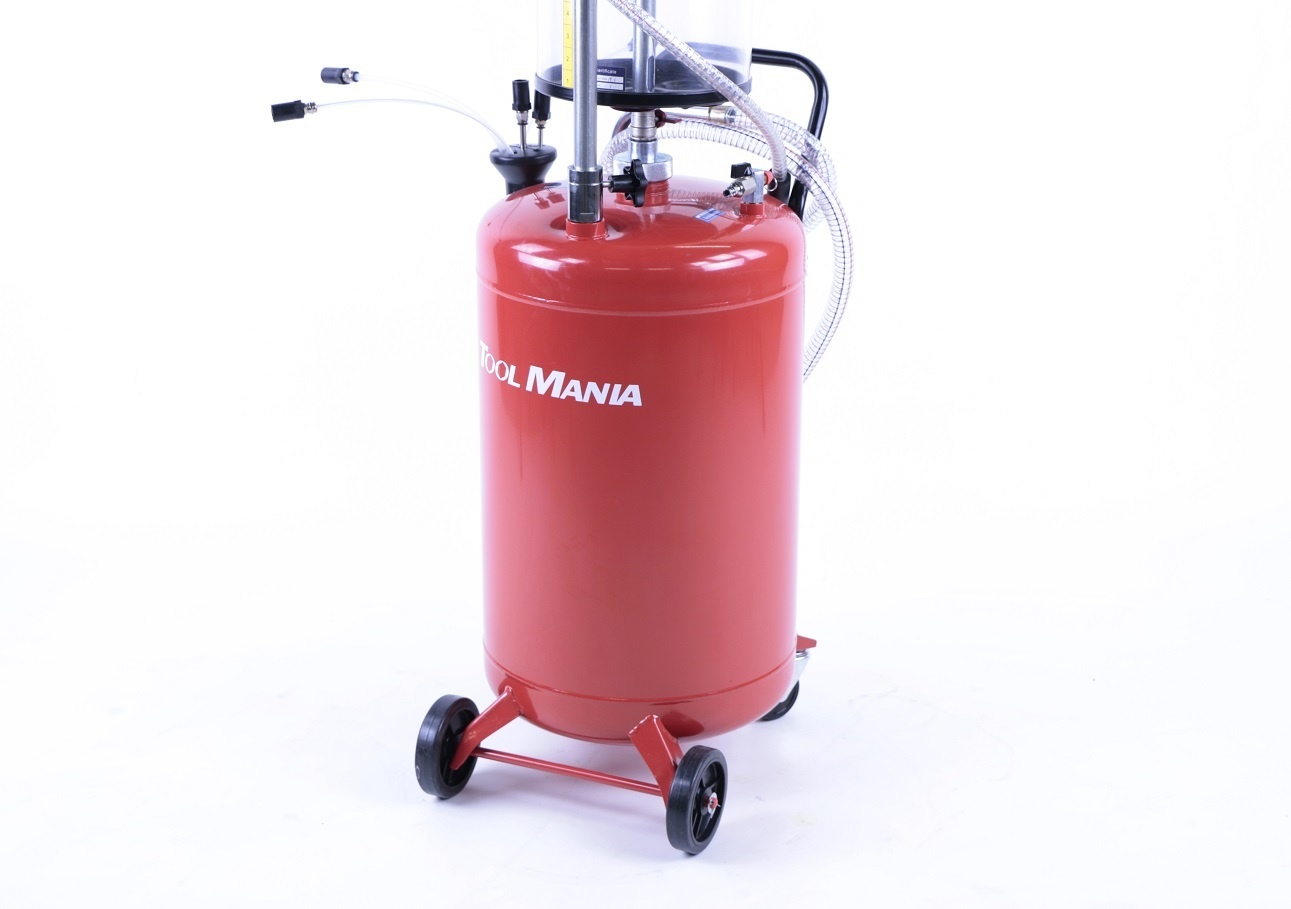 TM Olie opvangsysteem / Olie Afzuiger met Stalen bak ROOD - ToolMania