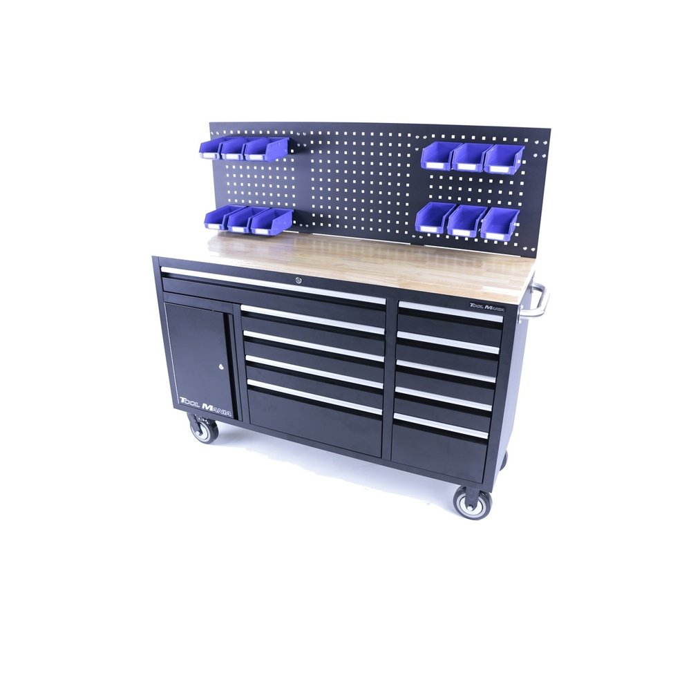 TM TM 158 cm 10 Drawers Workbench with Door and Rear panel - ToolMania