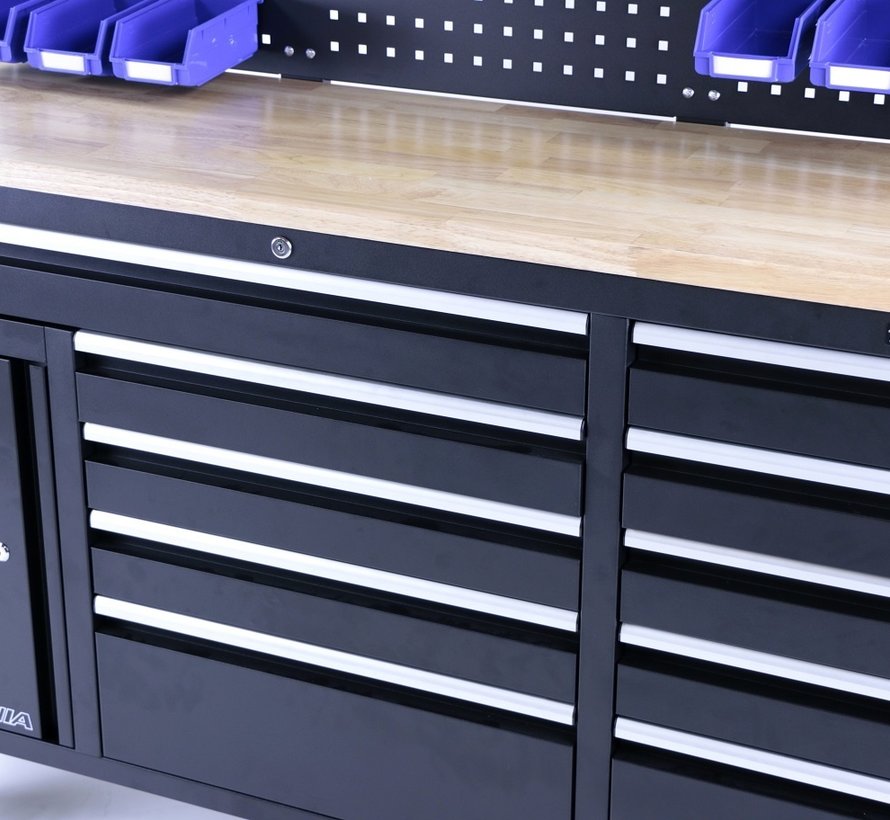 TM TM 158 cm 10 Drawers Workbench with Door and Rear panel - ToolMania