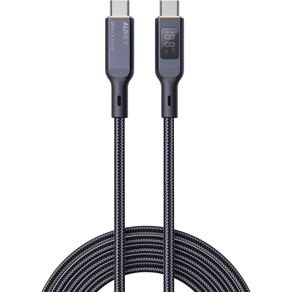 Aukey USB-C naar USB-C LCD-schermkabel - 1 Meter - Externe Batterij