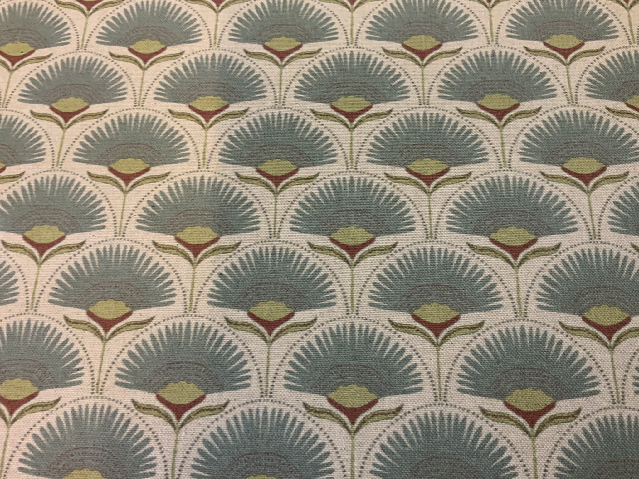 Abstracte Distel in Jade groen. - Roelofsstoffen