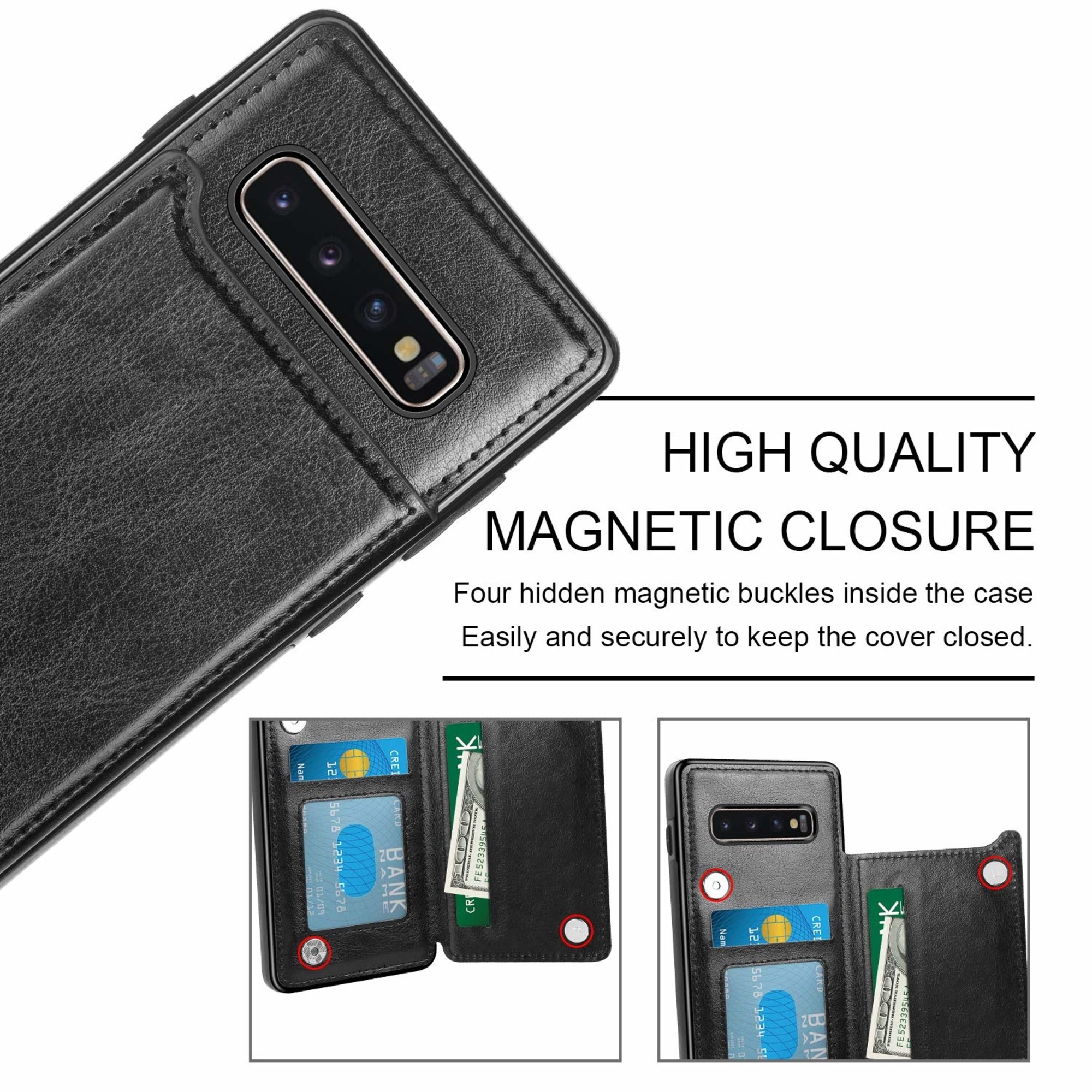 Samsung Galaxy S10 wallet case (zwart) - Phone-Factory