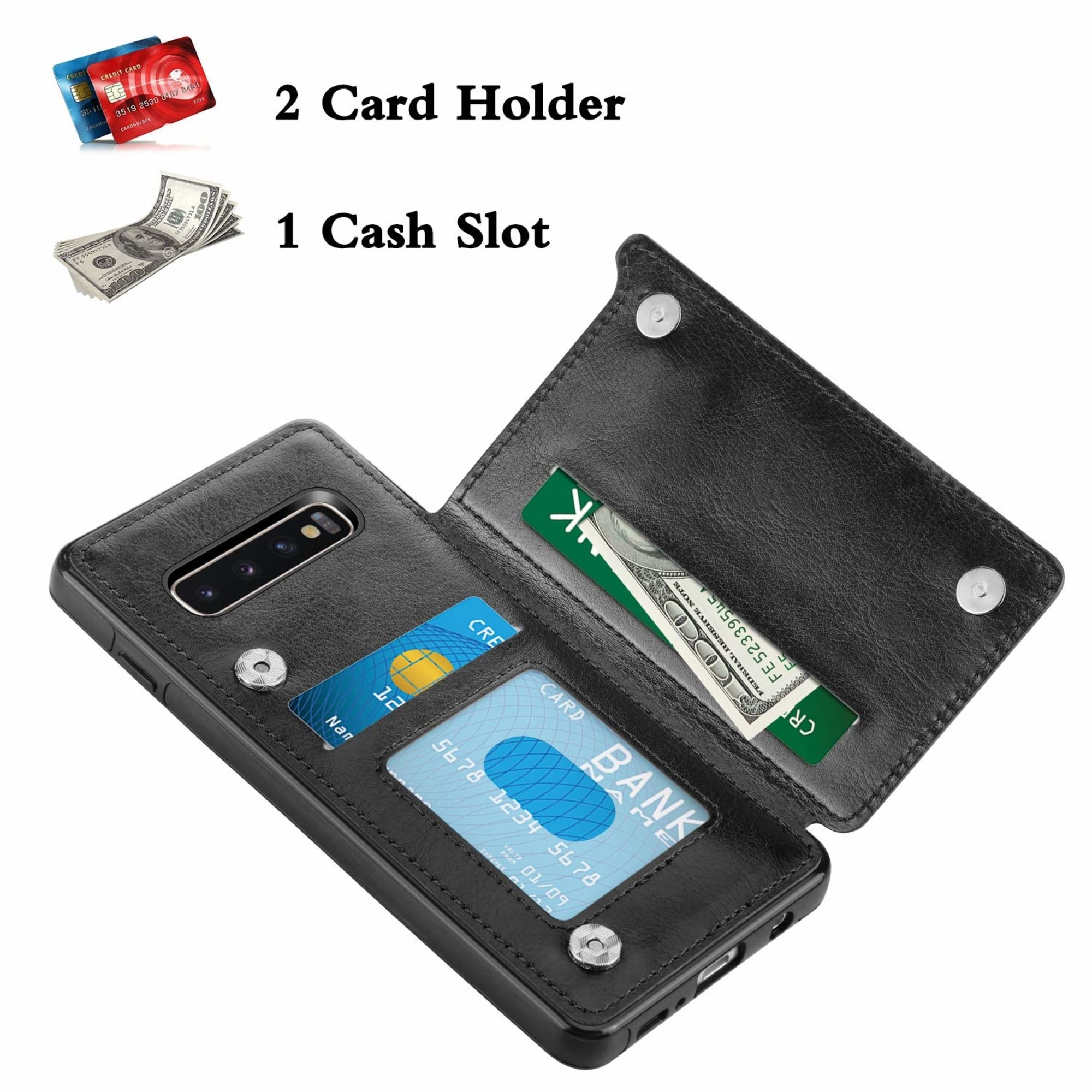 Samsung Galaxy S10 wallet case (zwart) - Phone-Factory