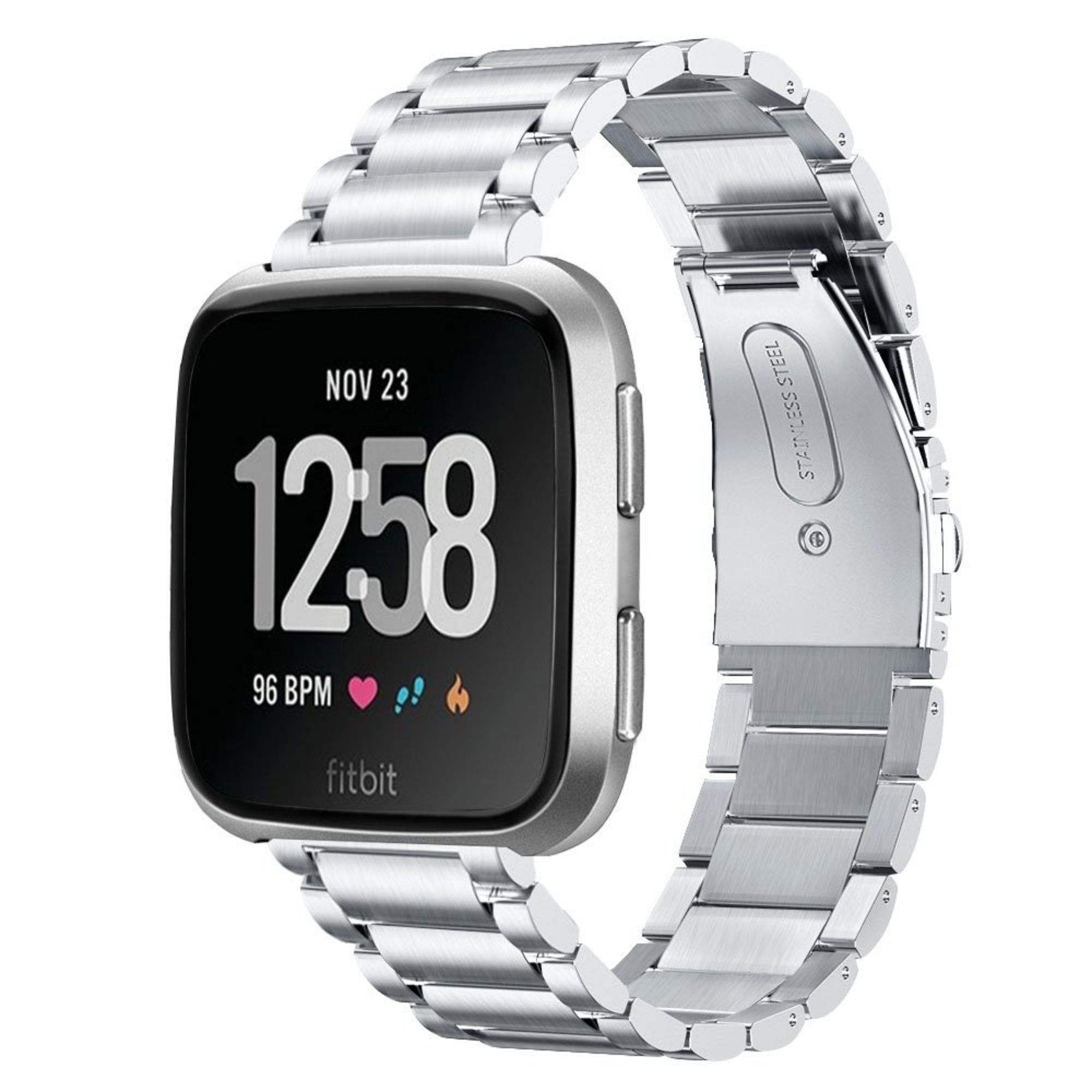 Fitbit Versa stalen bandje (zilver) - Phone-Factory