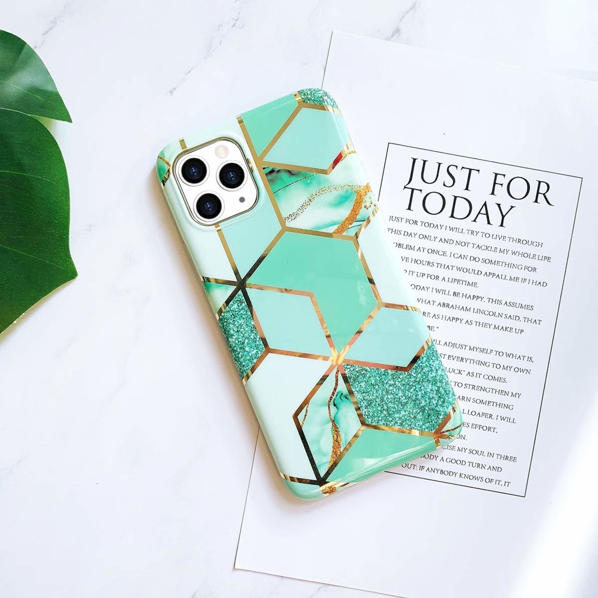 Marmeren Patroon Iphone 11 Pro Hoesje Groen Phone Factory