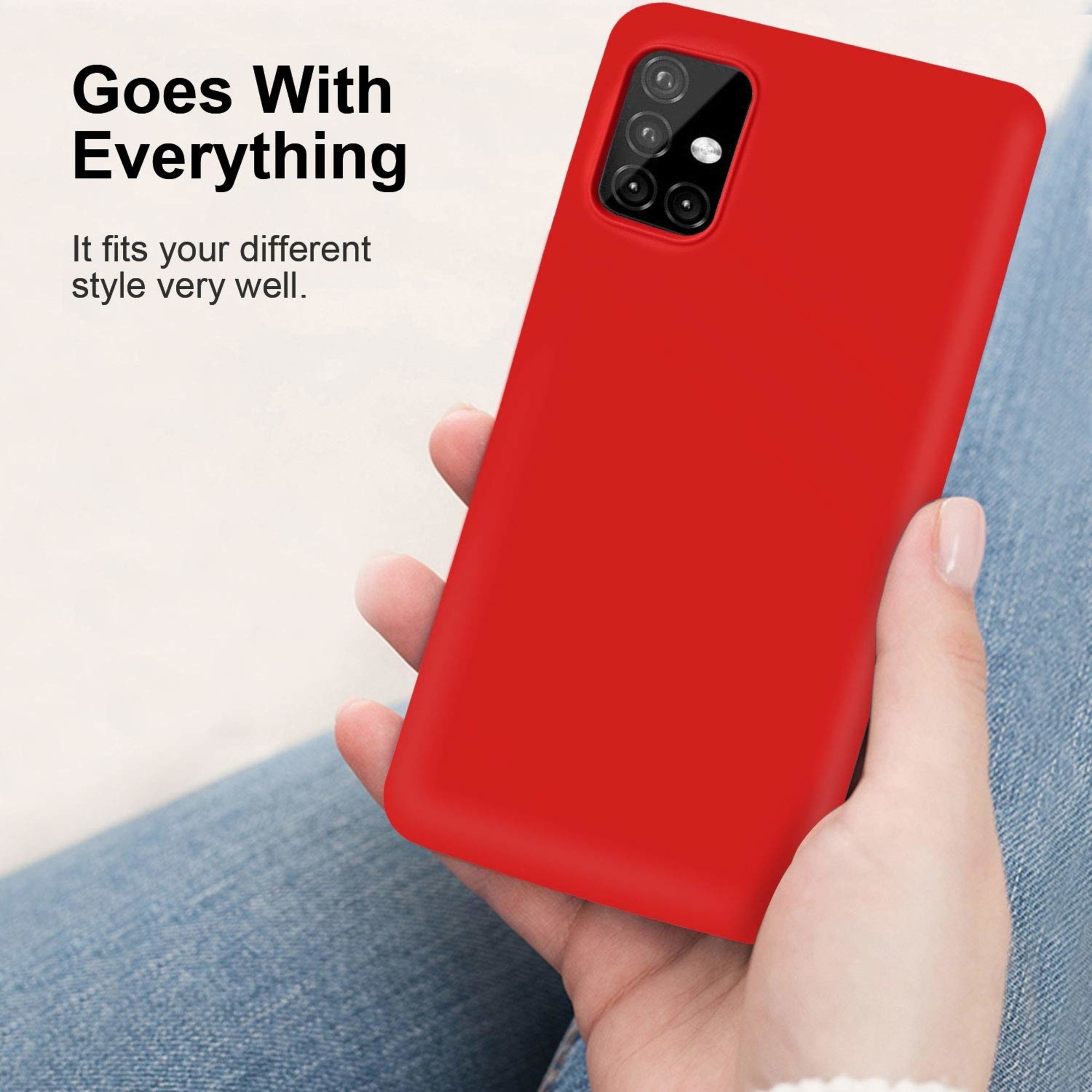 Siliconen hoesje Samsung A51 (rood) - Phone-Factory