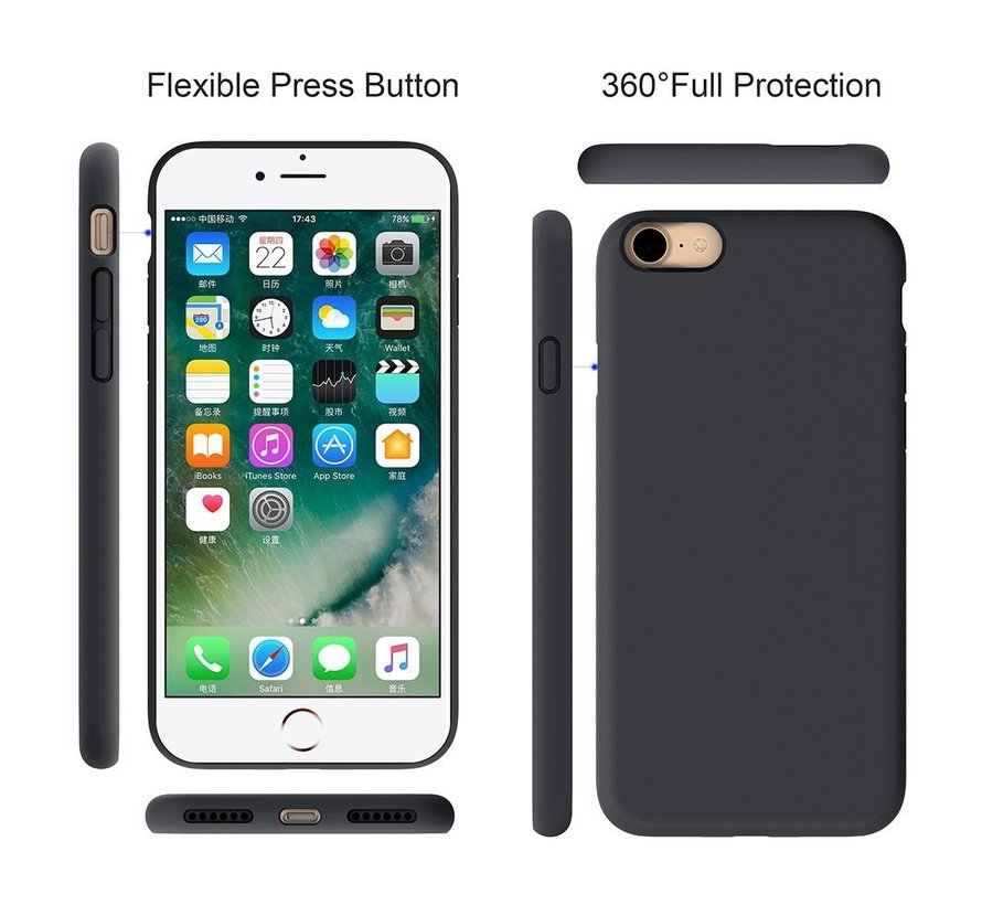 iPhone SE 2020 hoesje siliconen (zwart) - Phone-Factory