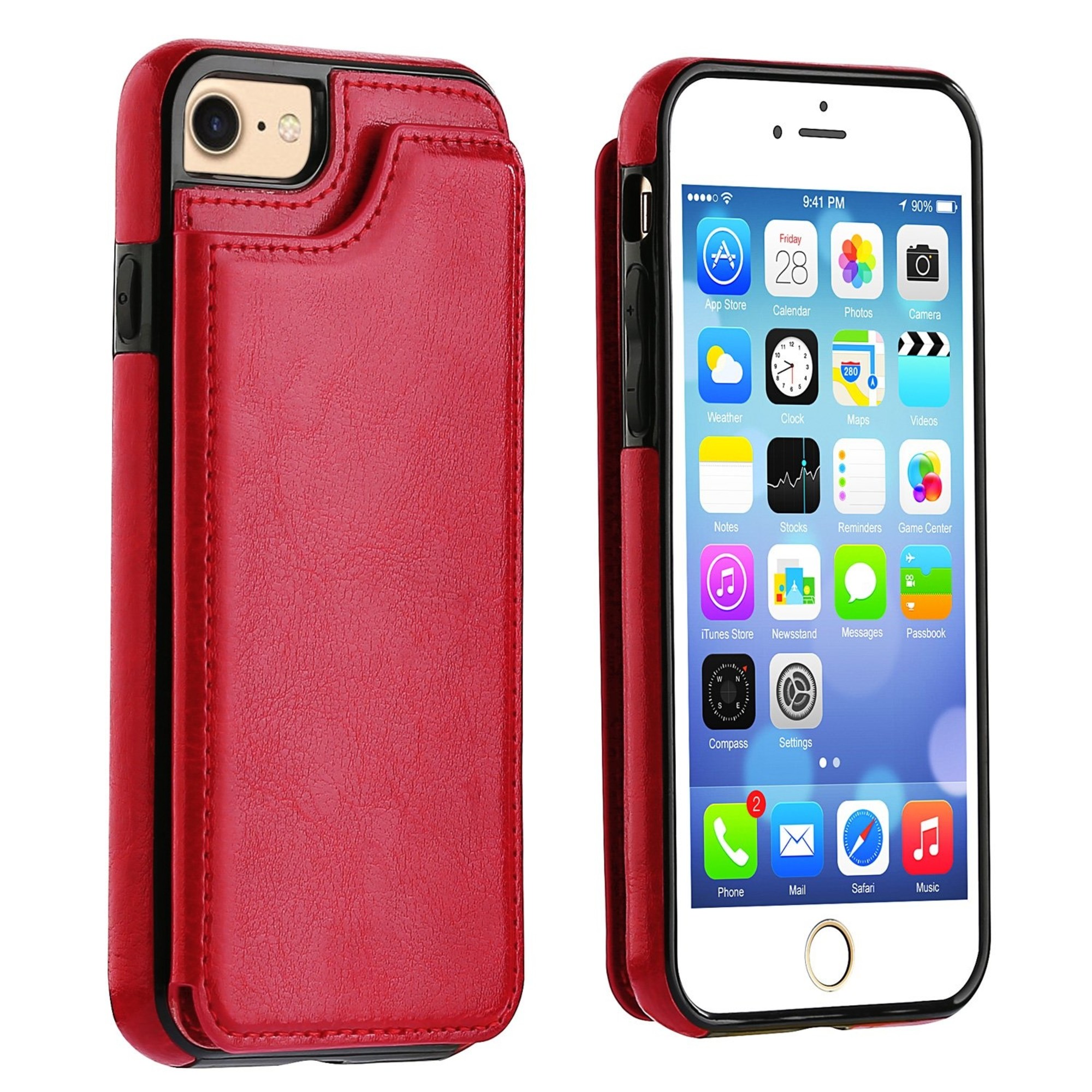 Wallet Case iPhone SE 2020 (rood) - Phone-Factory