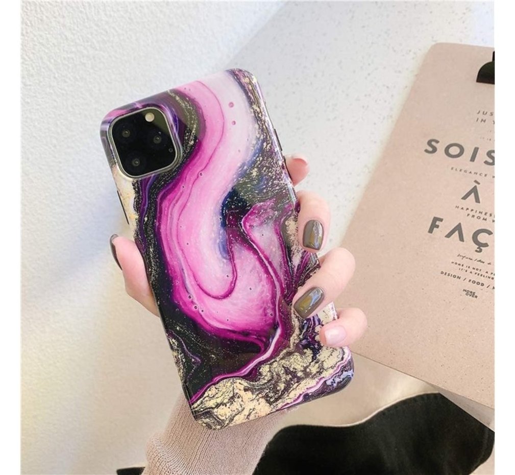 Iphone 11 Hoesje Marmer Paars Phone Factory