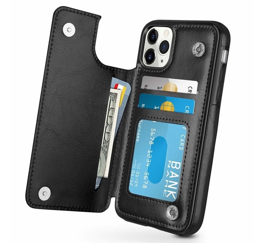 iPhone 12 Pro Max 6.7 inch wallet case (zwart) - Phone-Factory