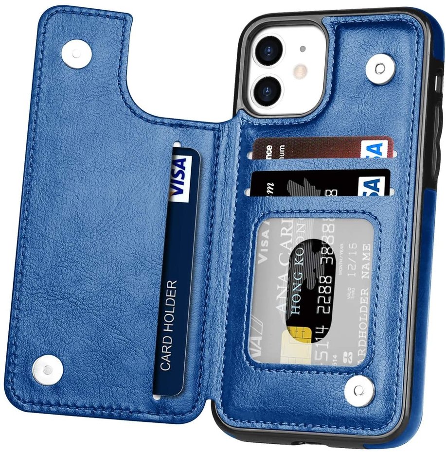 iPhone 12 wallet case - 6.1 inch (blauw) - Phone-Factory