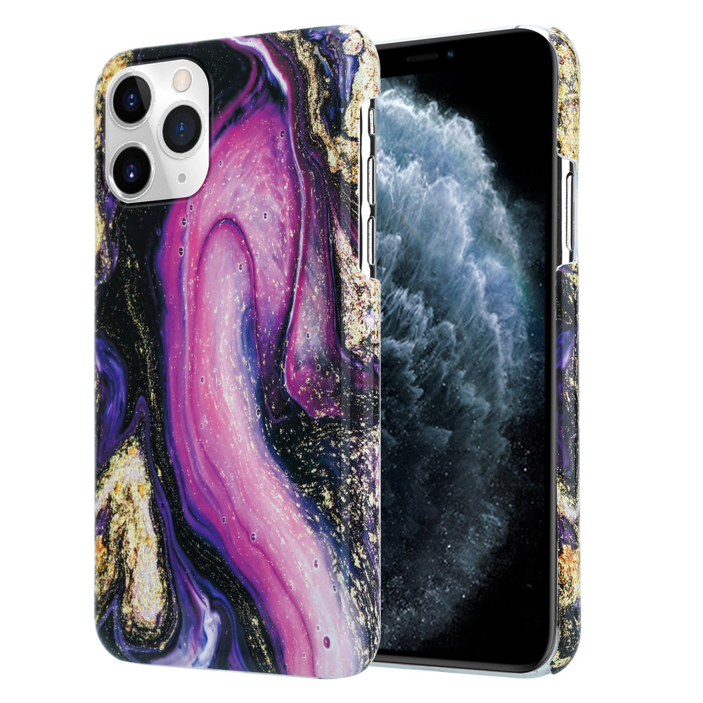 Iphone 11 Pro Max Hoesje Marmer Paars Phone Factory