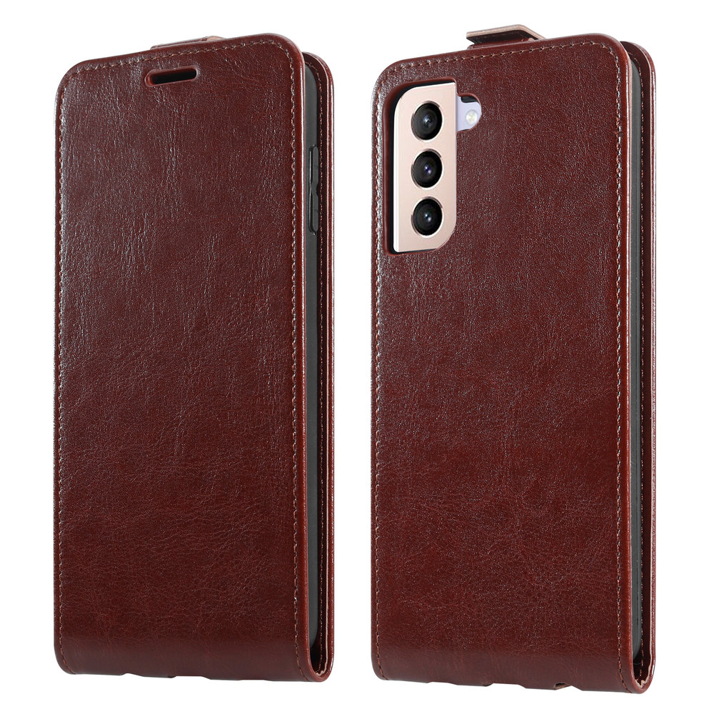 Samsung Galaxy S21 Plus flip case (bruin leer) - Phone-Factory