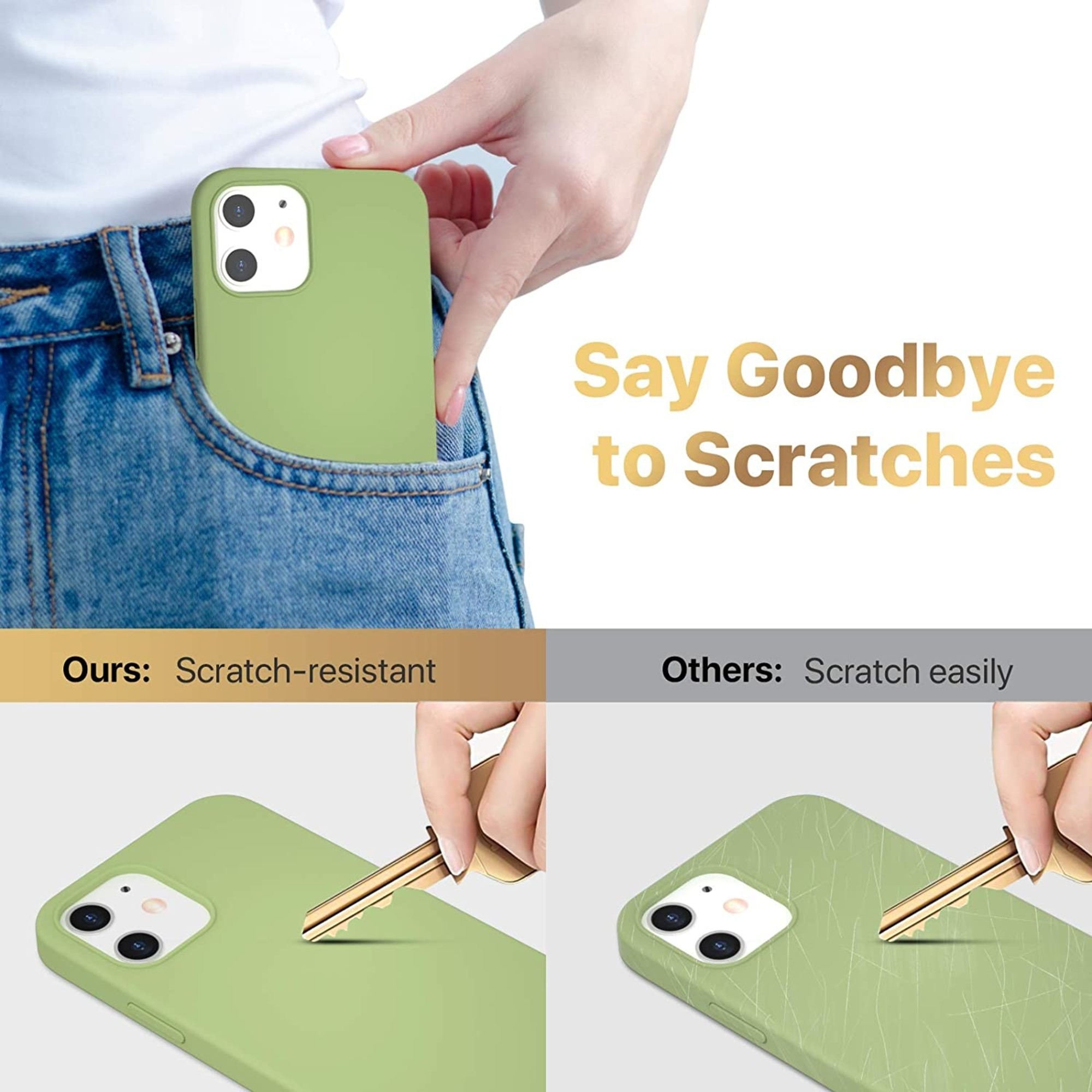 Silicone case iPhone 12 Mini - 5.4 inch (lichtgroen) - Phone-Factory