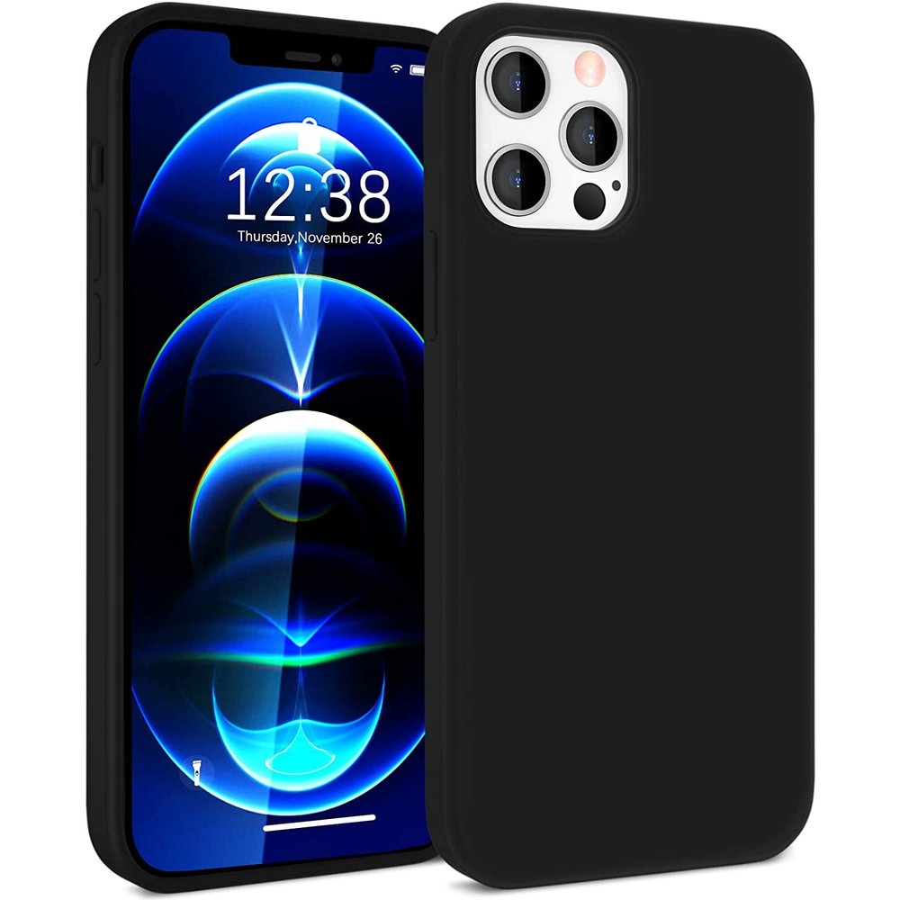 iPhone 12 Pro silicone case - 6.1 inch (zwart) - Phone-Factory