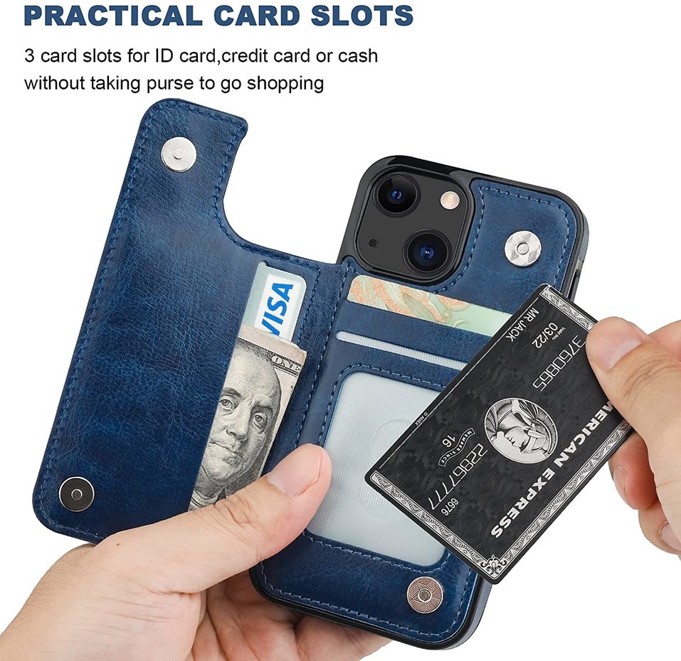 iPhone 13 Mini wallet case (blauw) - Phone-Factory