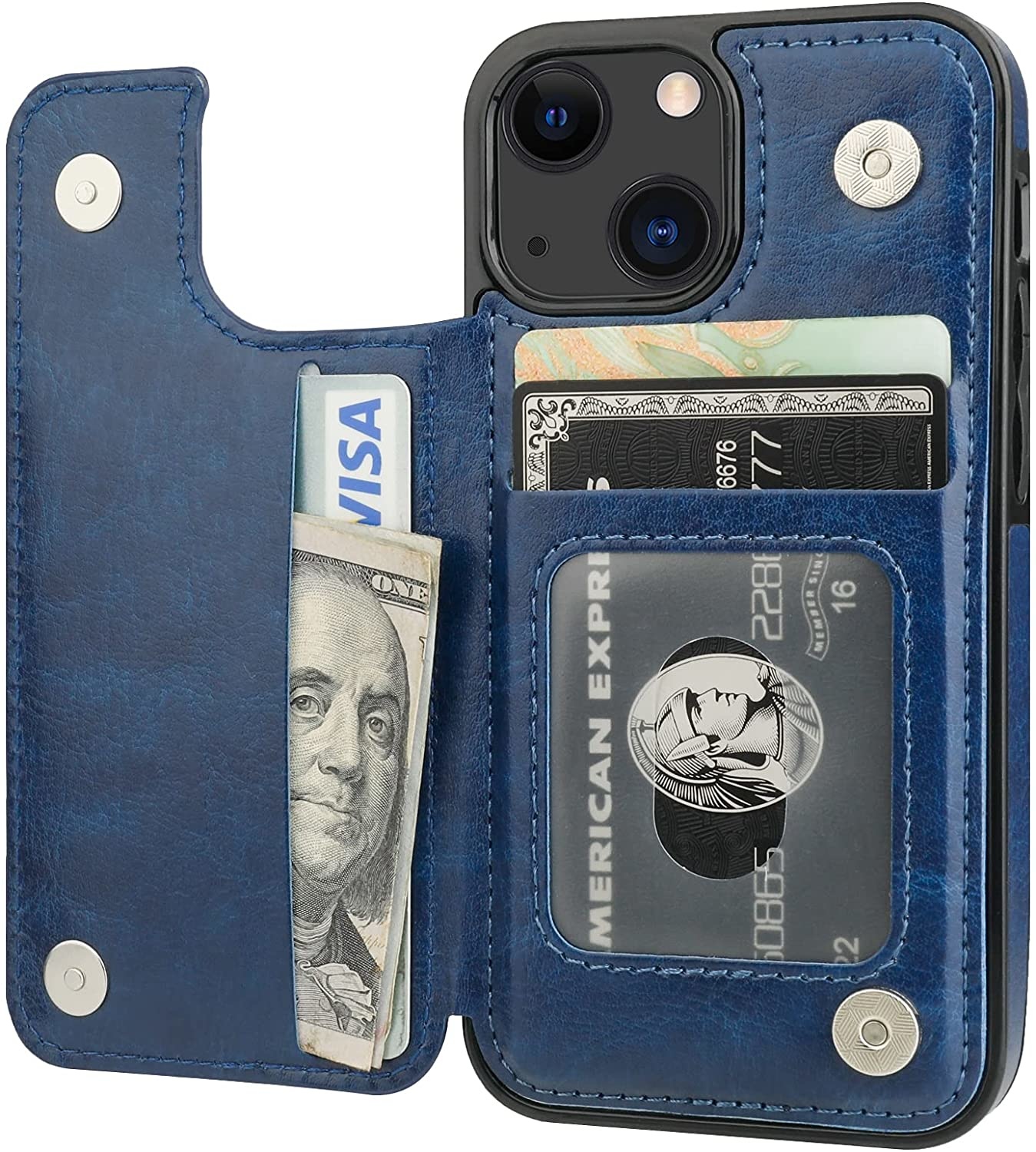 iPhone 13 Mini wallet case (blauw) - Phone-Factory