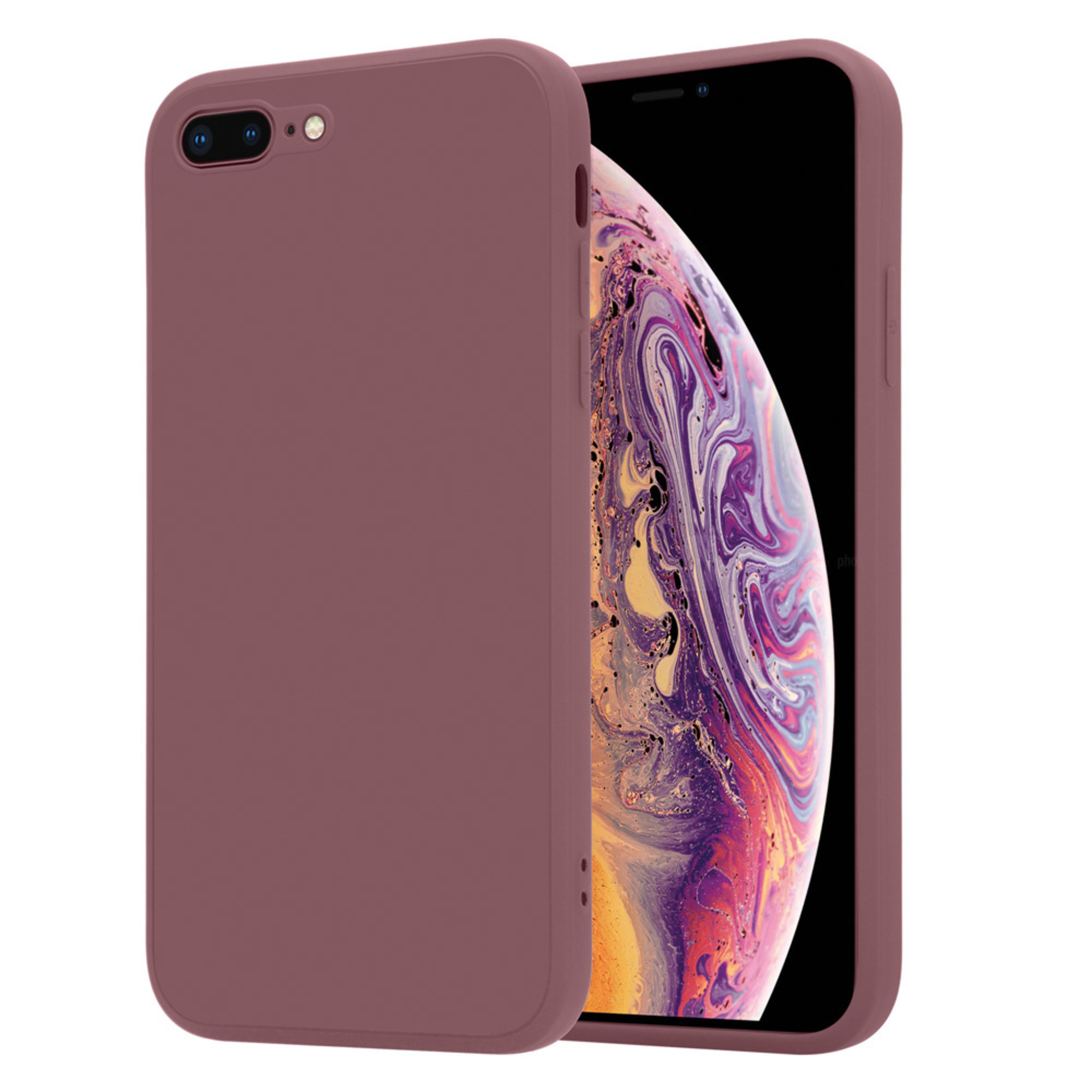 iPhone 7 Plus / iPhone 8 Plus vierkante silicone case (Purple Grape ...