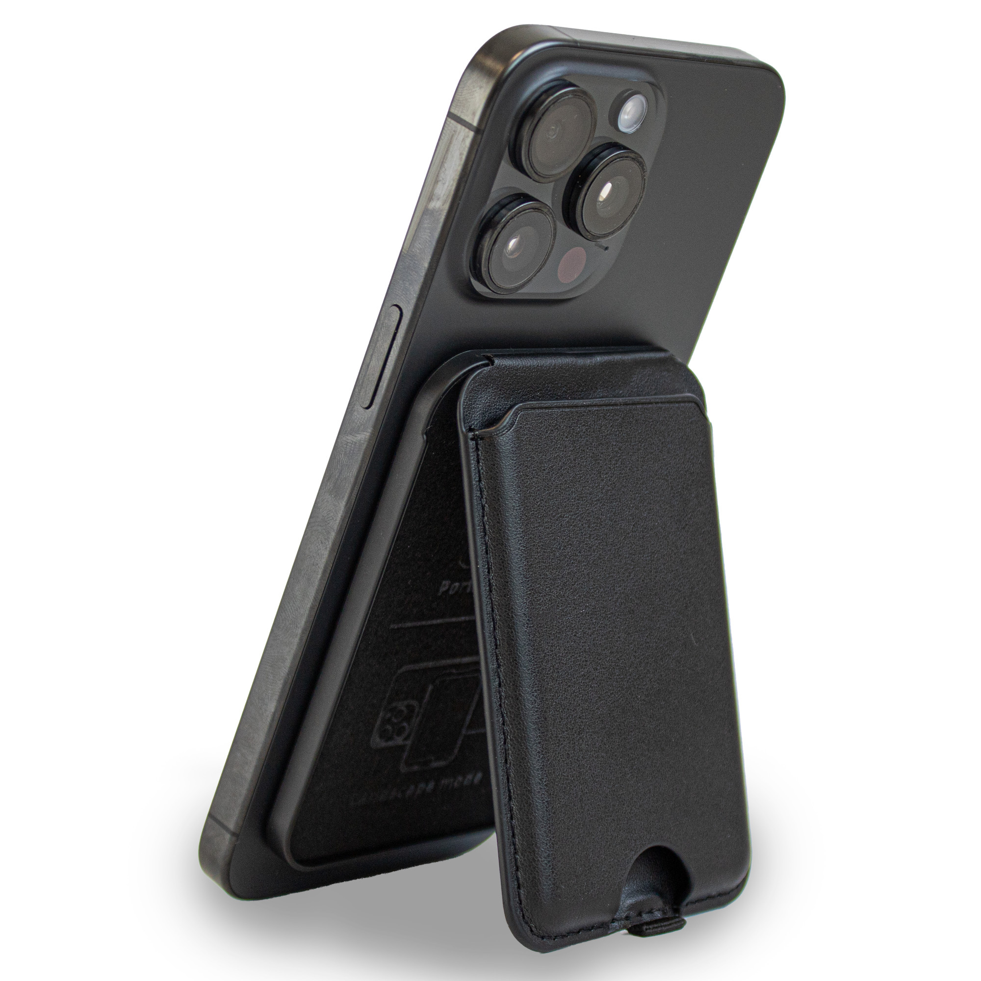 Luxe MagSafe wallet met standaard (zwart) - Phone-Factory