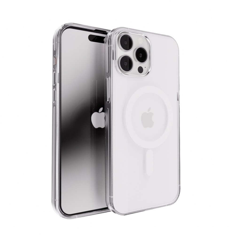 iPhone 12 Pro Max Clear metallic case met MagSafe (zilver) - Phone-Factory